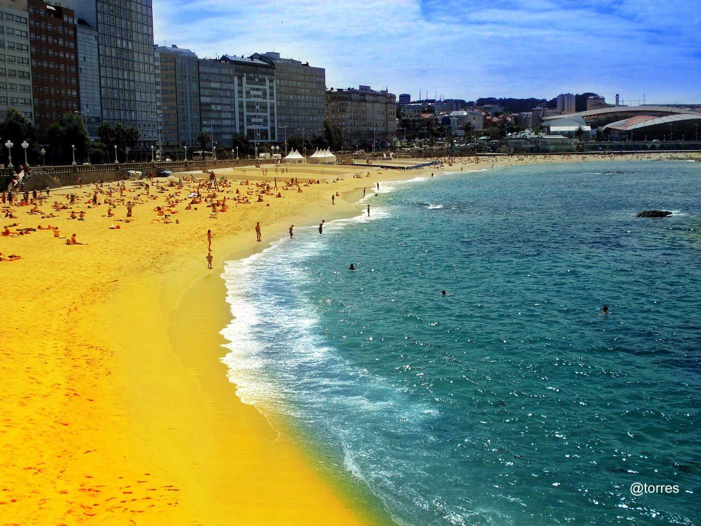 Playa Riazor en A Coruña, A Coruña